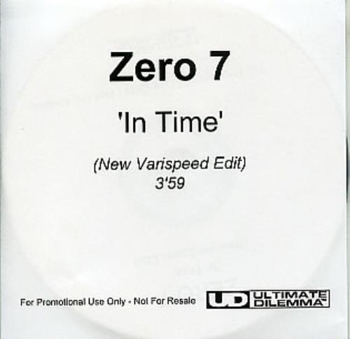 Zero 7 In Time UK Promo CD-R acetate (298729)