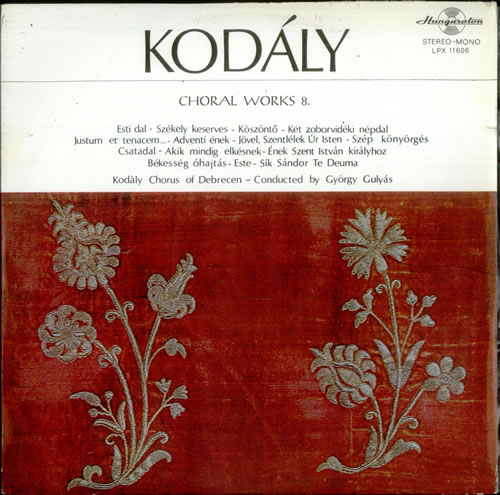 Zoltán Kodály Choral Works 8 Hungarian vinyl LP album (LP record) (537393)