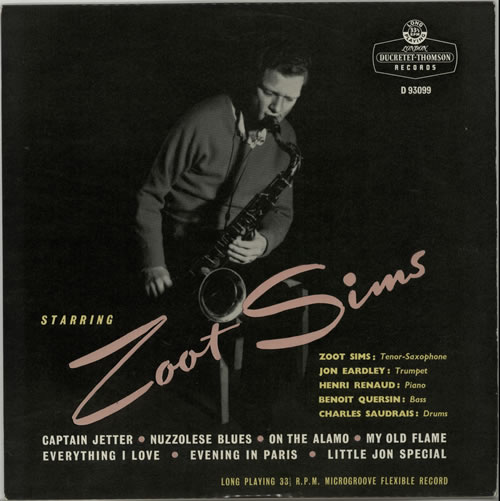 Zoot Sims Starring Zoot Sims UK 10" vinyl single (10 inch record) (633637)