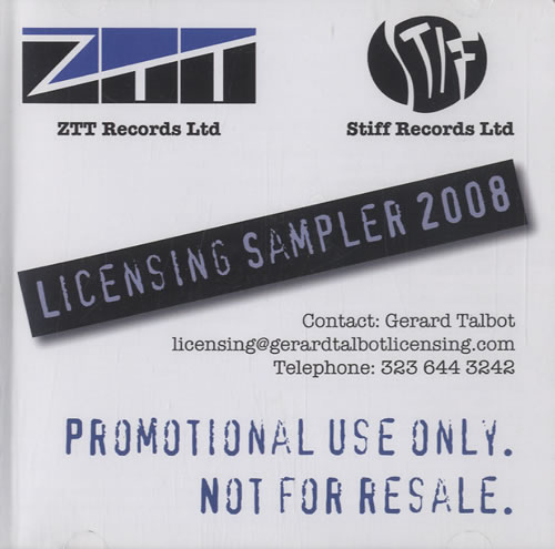 ZTT label Licensing Sampler 2008 US Promo 2 CD album set (Double CD ...