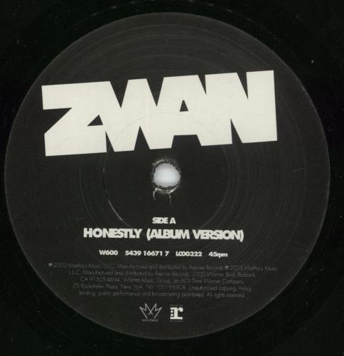 Zwan Honestly UK 7" vinyl single (7 inch record / 45) (237068)