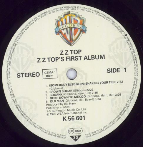 ZZ Top First Album + Inner - EX German vinyl LP album (LP record) (830553)