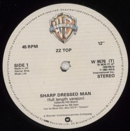 ZZ Top Sharp Dressed Man UK 12" vinyl single (12 inch record / Maxi-single) (329301)